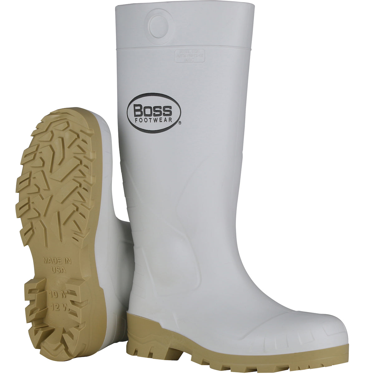PIP 16" White PVC Steel Toe Boot - Boss Footwear