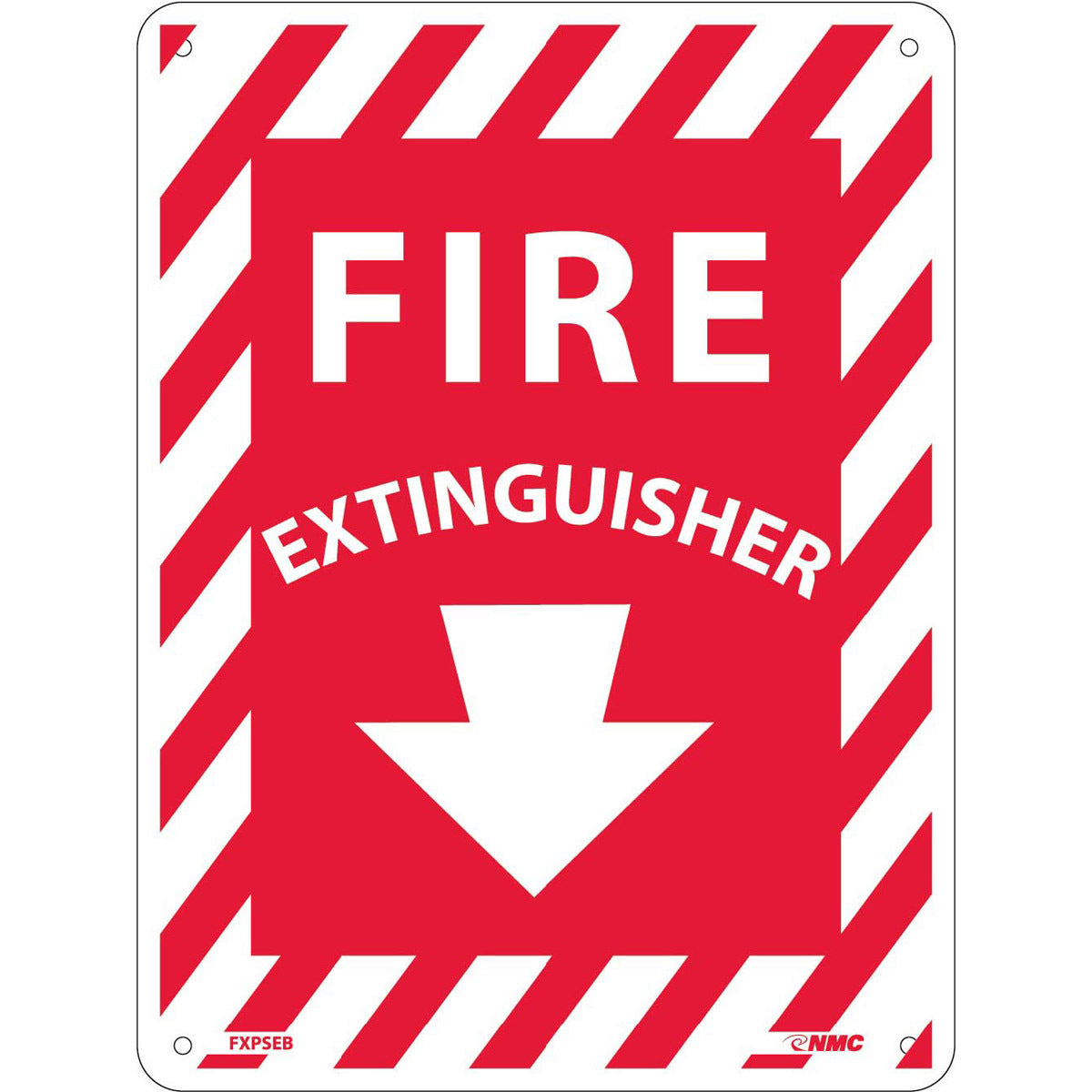 NM 12" X 9" White .095" Fiberglass Fire Extinguisher Sign "FIRE EXTING
