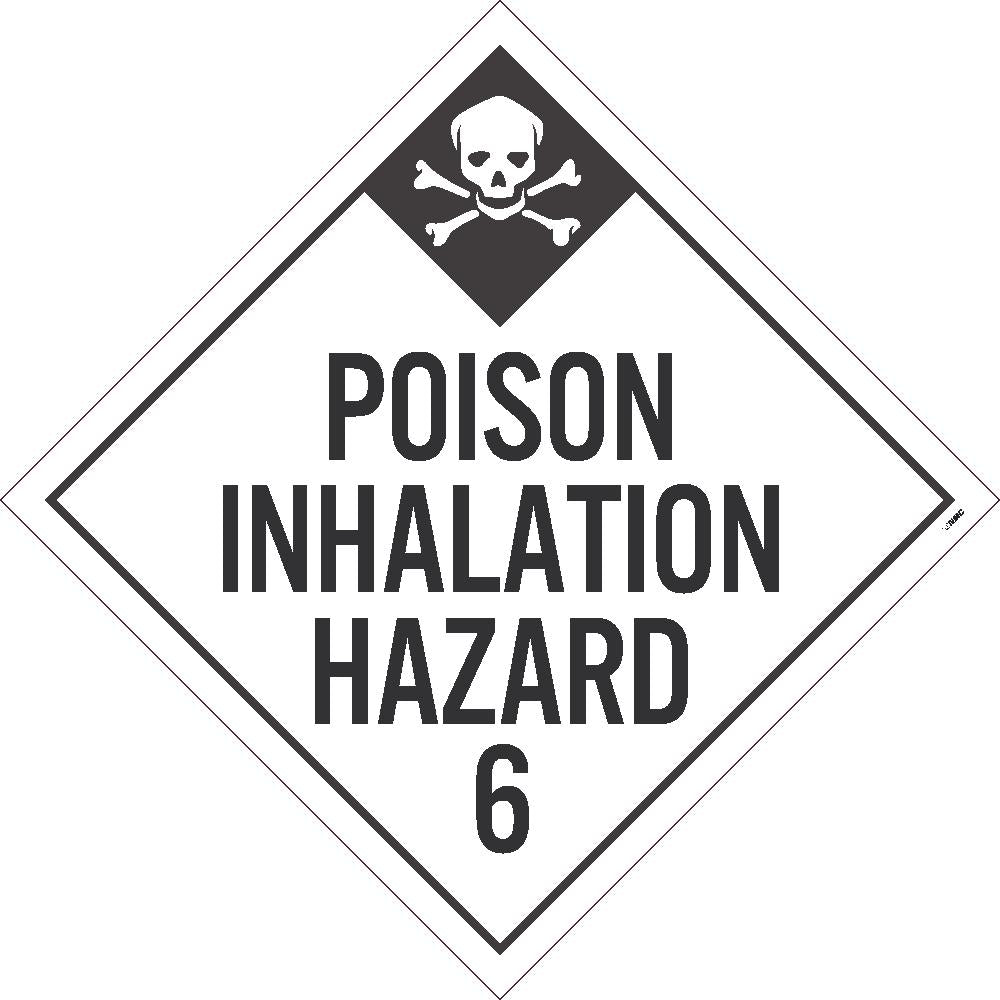 Placard, Poison Inhalation Hazard 6, 10.75X10.75, Pressure Sensitive V