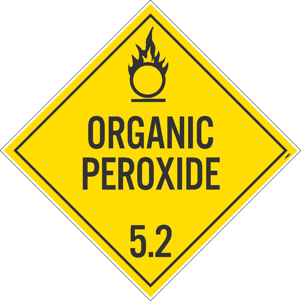 Placard, Organic Peroxide 5.2, 10.75X10.75, Removable Ps Vinyl - DL15P