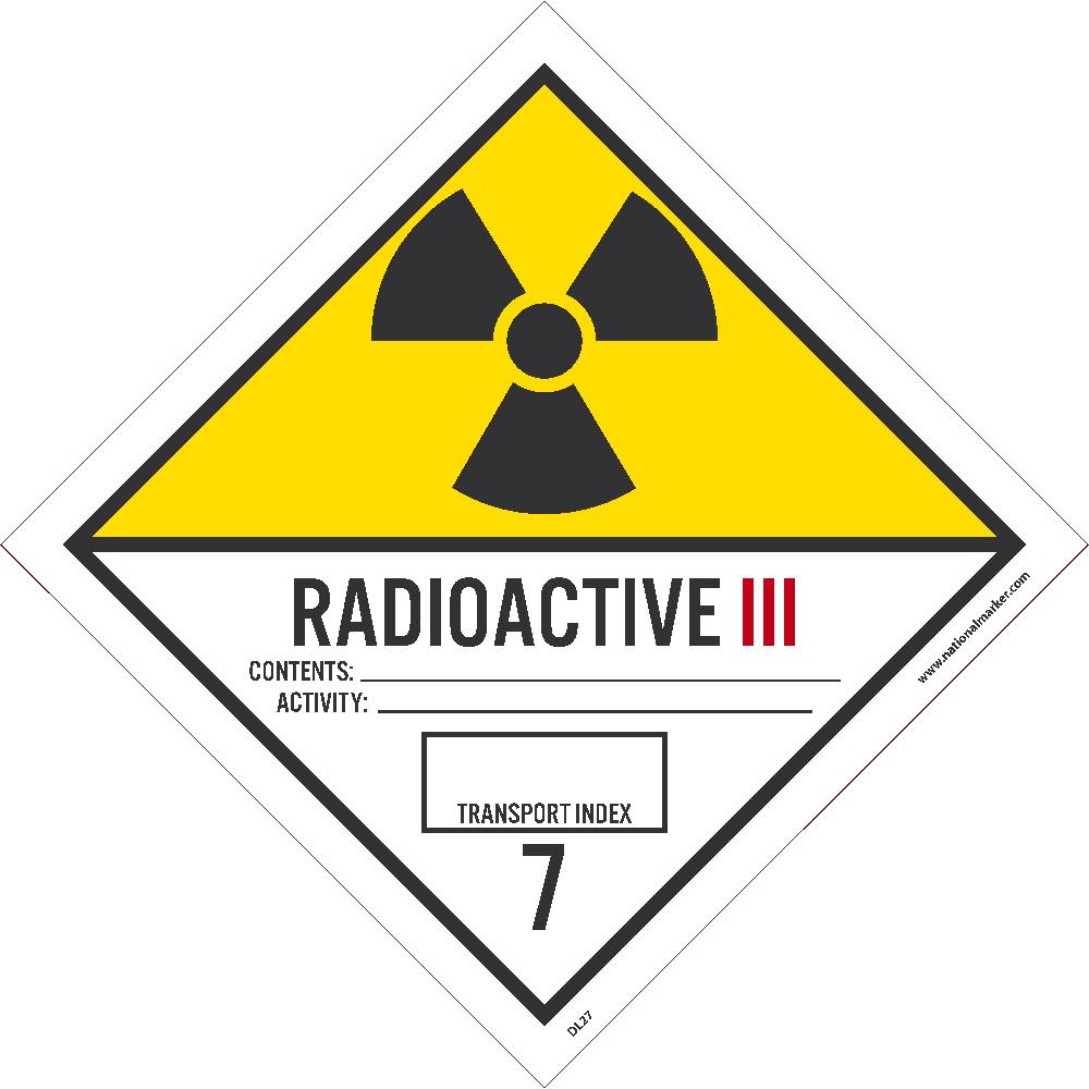 Radioactive Iii Label - Pack of 25