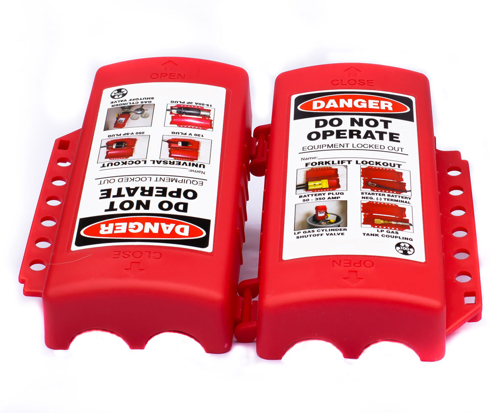 Universal Plug/Forklift/Cylinder Lockout Device Performs Several Criti