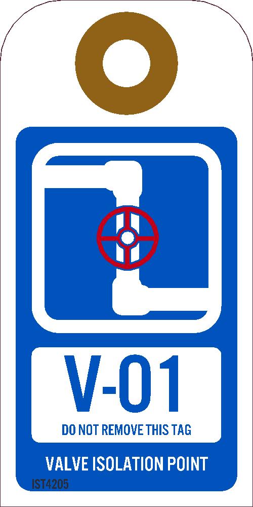 Energy Isolation, Valve Isolation Point, Tags, 4X2, .015 Unrip Vinyl,