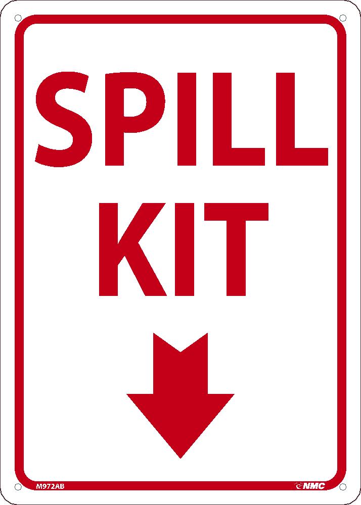 Spill Kit Sign With Graphic, 14 X 10, .040 Aluminum - M972AB