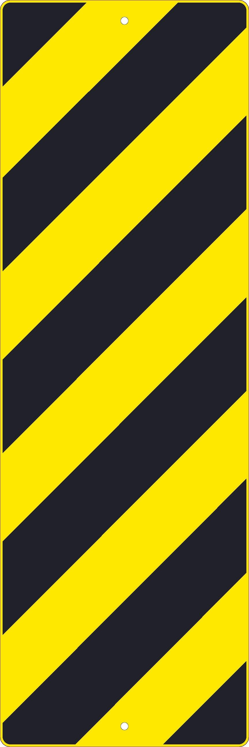 (Right Stripe Yellow Object Marker Graphic) Sign, 12X36, .080 Hip Ref