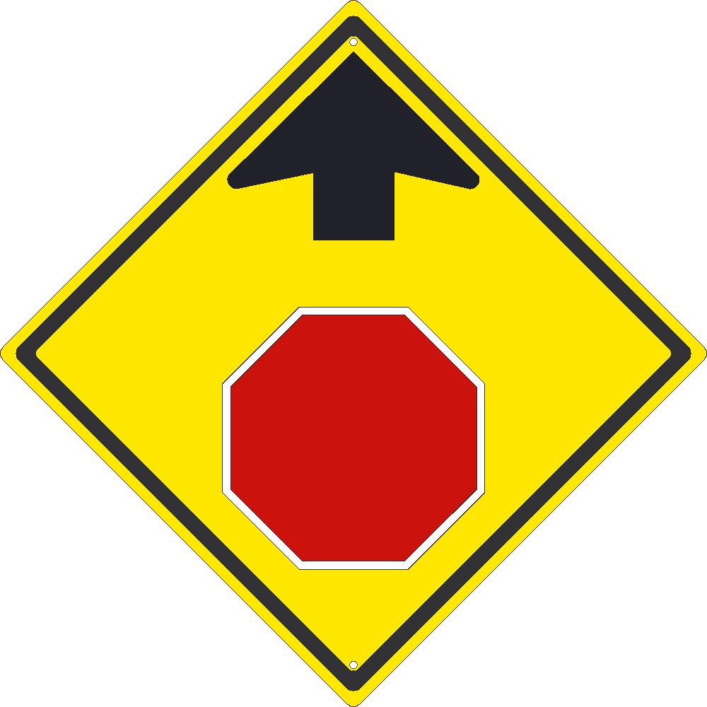 (Graphic Stop Sign Ahead), 24X24,.080 Hip Ref Alum - TM609K