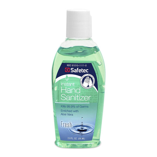 Safetec Hand Sanitizer Fresh Scent, 2 oz. (1 Bottle or 24 Bottles)